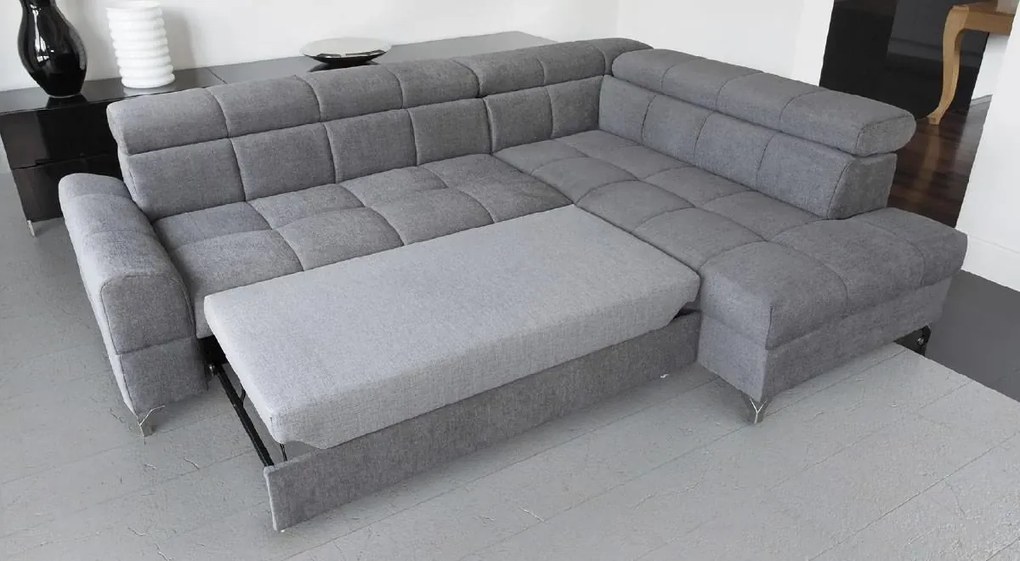Sedací souprava Sempre, levá, šedá (fantasy velvet 325)