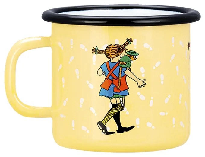 Hrnek Pippi Footsteps 0,25l, smalt / žlutý