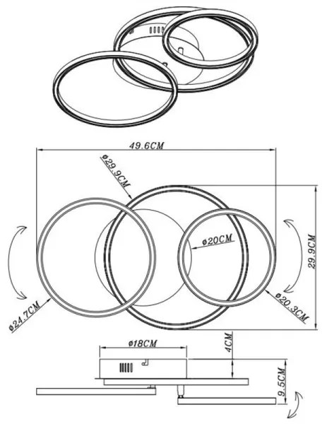 Globo 67233-30S - LED Stropní svítidlo KENDY LED/30W/230V