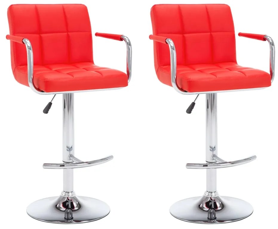 Barové stoličky Myall - umělá kůže - 2 ks | červené