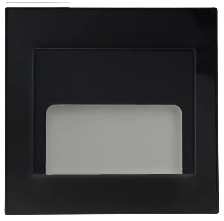 PREMIUMLUX LED schodišťové svítidlo ON0006 ONTARIO 70 x 70mm - 1,5W - 12V - 33Lm - černá - teplá bílá