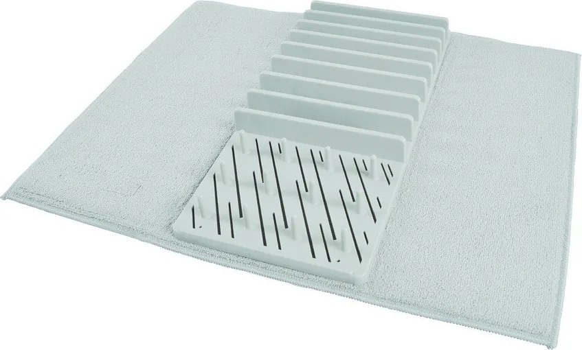 Světle modrá plastová odkapávací podložka na nádobí 50x38 cm – Homéa