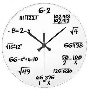 Matematické hodiny bílé