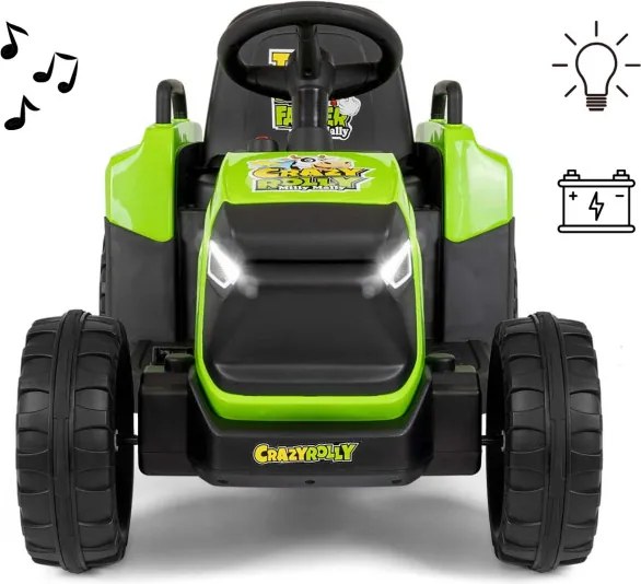 Elektrický traktor s přívěsem Rolly zelený