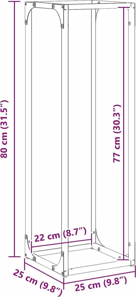 vidaXL Stojan palivové dříví Ocel válcovaná za studena [864263] Barva: Černá