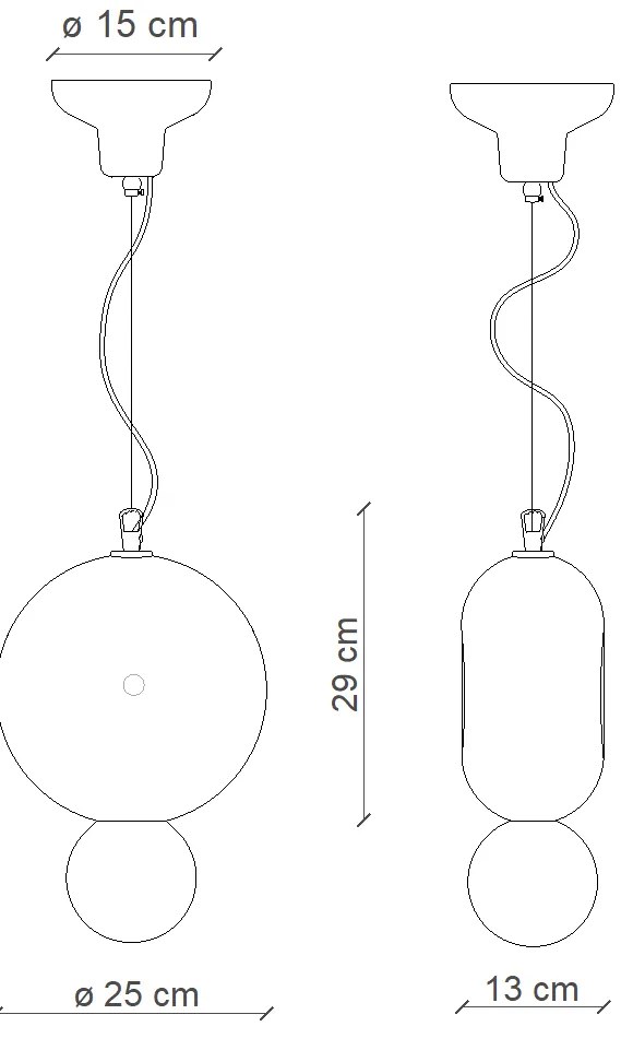 Ferroluce Závěsné svítidlo BUMBUM, ∅ 25 cm, 1xE27 Barva: Olivová zelená