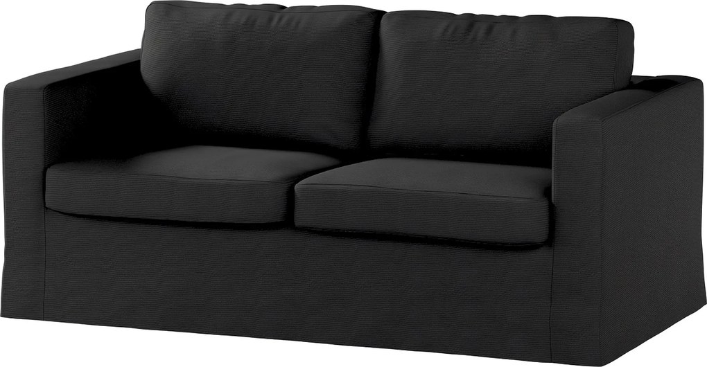 Potah na pohovku IKEA Karlstad 2-místná , nerozkládací, dlouhý barva černá látka pletený vzor