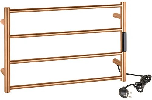 Bemeta Design Elektrický koupelnový radiátor / sušák ručníků 560x370x90 mm, 63W, růžové zlato mat -