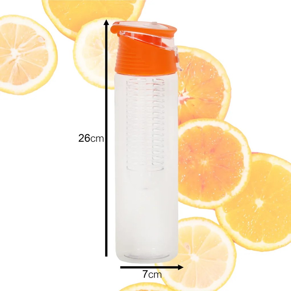 KIK KX4391_2 Láhev na vodu s ovocnou vložkou 800 ml pomeranč