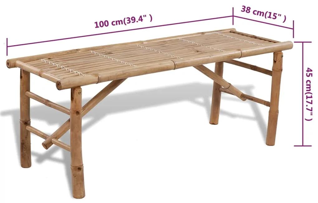 vidaXL Pivní set stůl se 2 lavicemi 100 cm bambusový