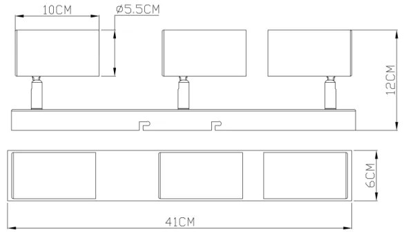 Globo 57911-3M - Bodové svítidlo ROBBY 3xGU10/35W/230V černá/mosaz