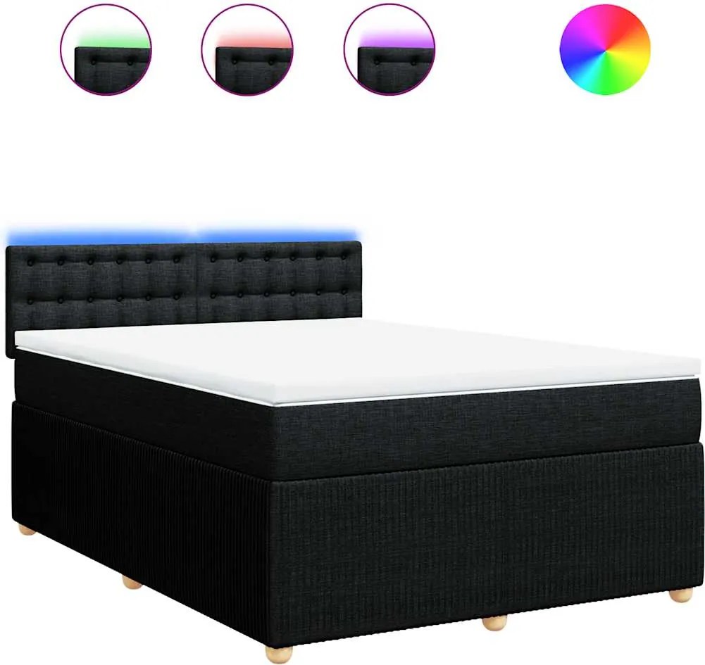 Box spring postel s matrací černá 140 x 190 cm textil 3289767
