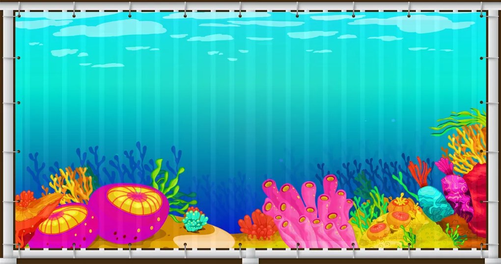 Pohled do mořské hlubiny s barevnými korály