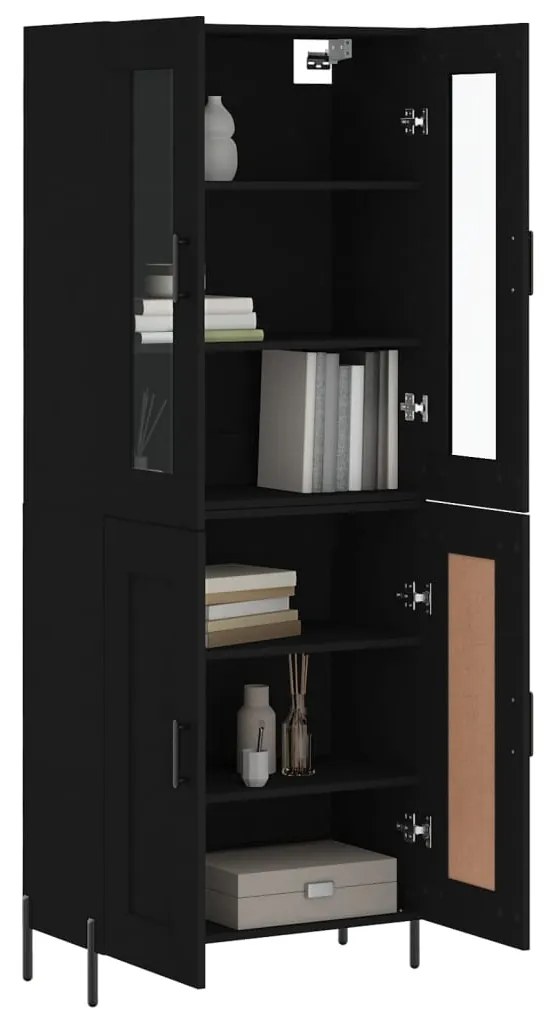 Skříň highboard černá 69,5 x 34 x 180 cm kompozitní dřevo - Default Title