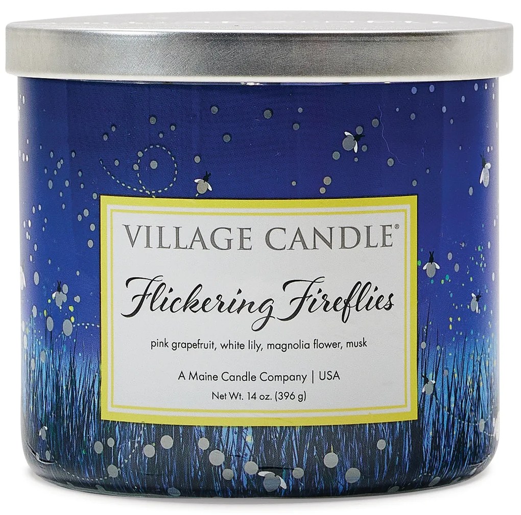 VILLAGE CANDLE Vonná svíčka - Flickering Fireflies - Růžový grep & Magnólie