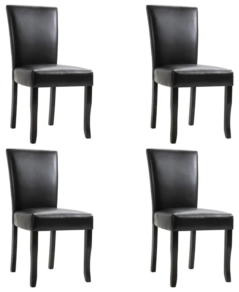 277158 vidaXL Jídelní židle 4 ks černé umělá kůže