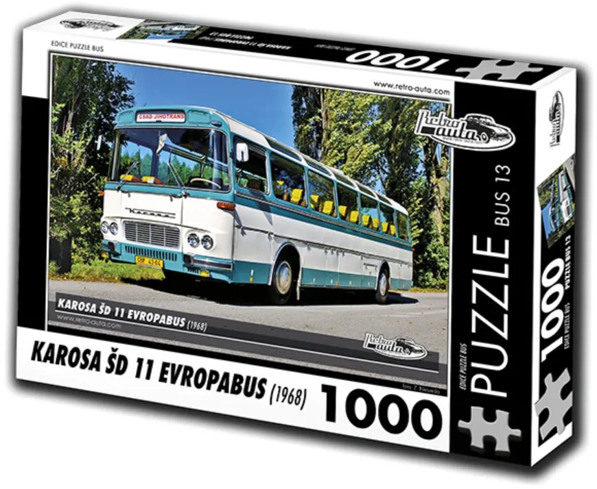 Retro-auta puzzle bus č.13 karosa šd 11 evropabus (1968) 1000 dílků