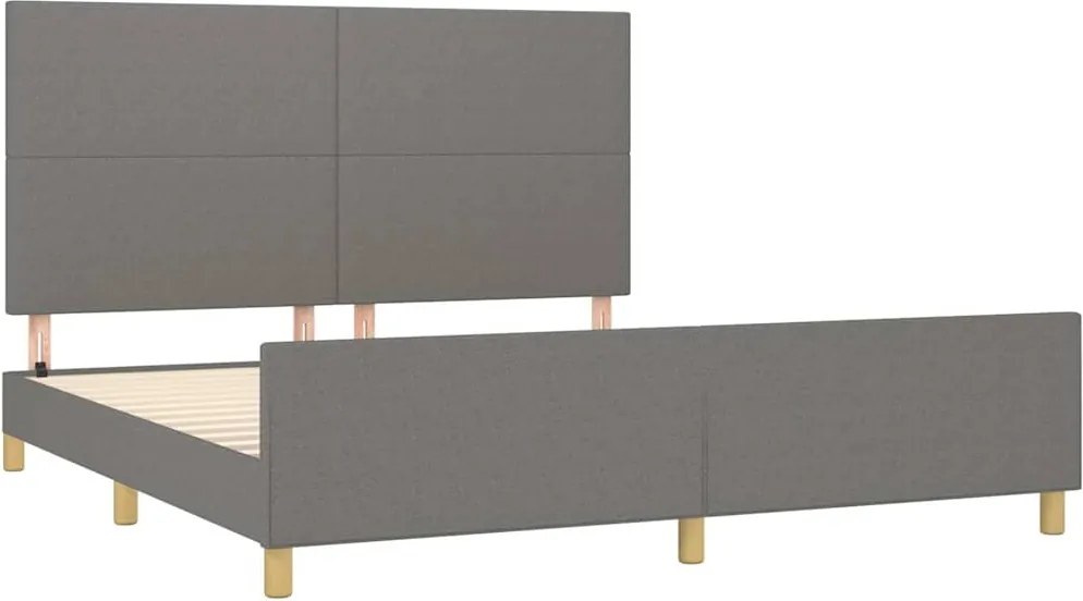 Rám postele bez matrace tmavě šedý 160 x 200 cm textil 3124904