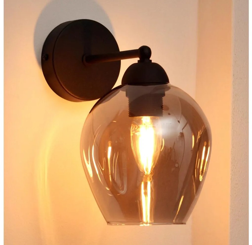 Helam Nástěnná lampa LILI 1xE27/15W/230V černá/šedá HE1669