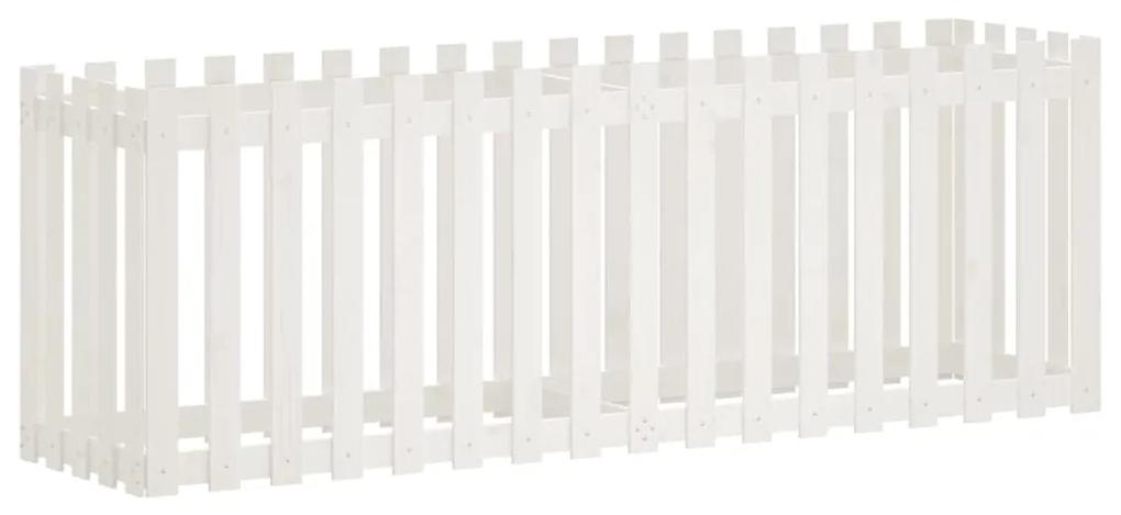 Vyvýšený záhon plotový design bílý 200x50x70 cm masiv borovice,  832513