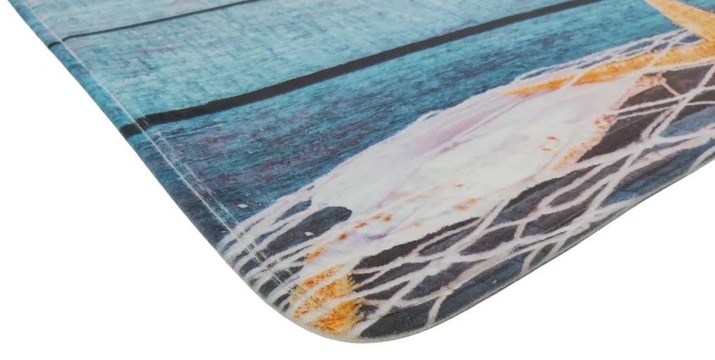 Apextextil, Protiskluzová 3D předložka Moře, 60x180, modrá, koupelna
