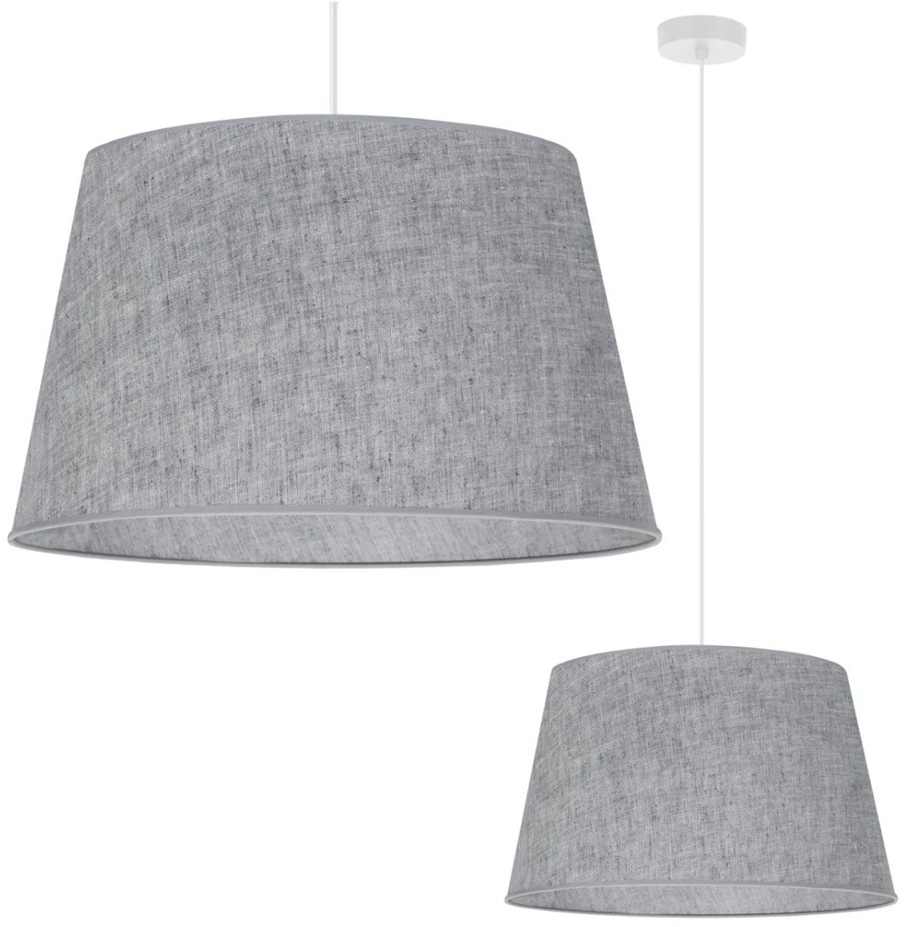 Závěsné svítidlo Jen, 1x šedé textilní stínítko, (fi 44 cm), w