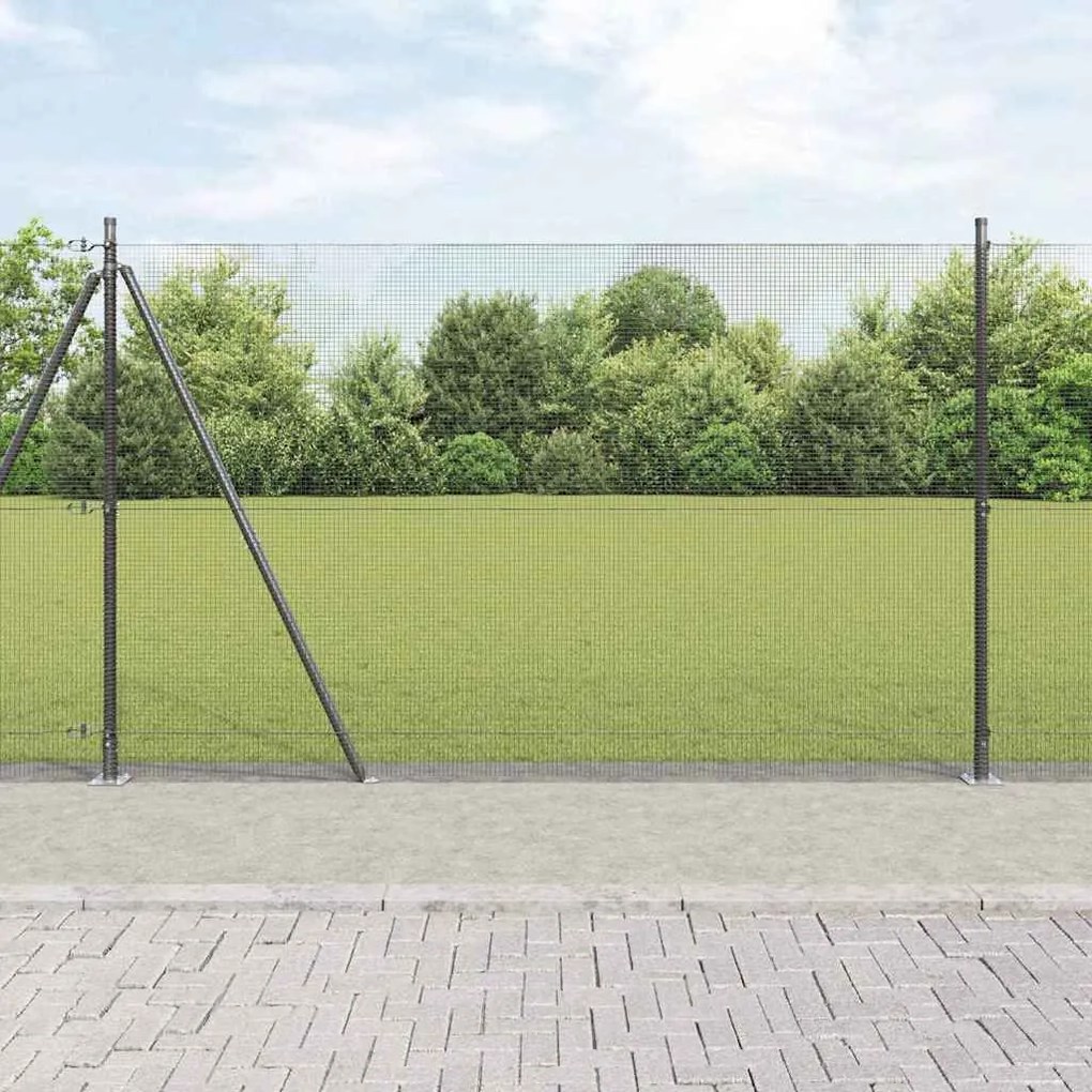Svařovaná drátěná plotina s betonovou základnou 50 x 1,4 m Šedá 3352596