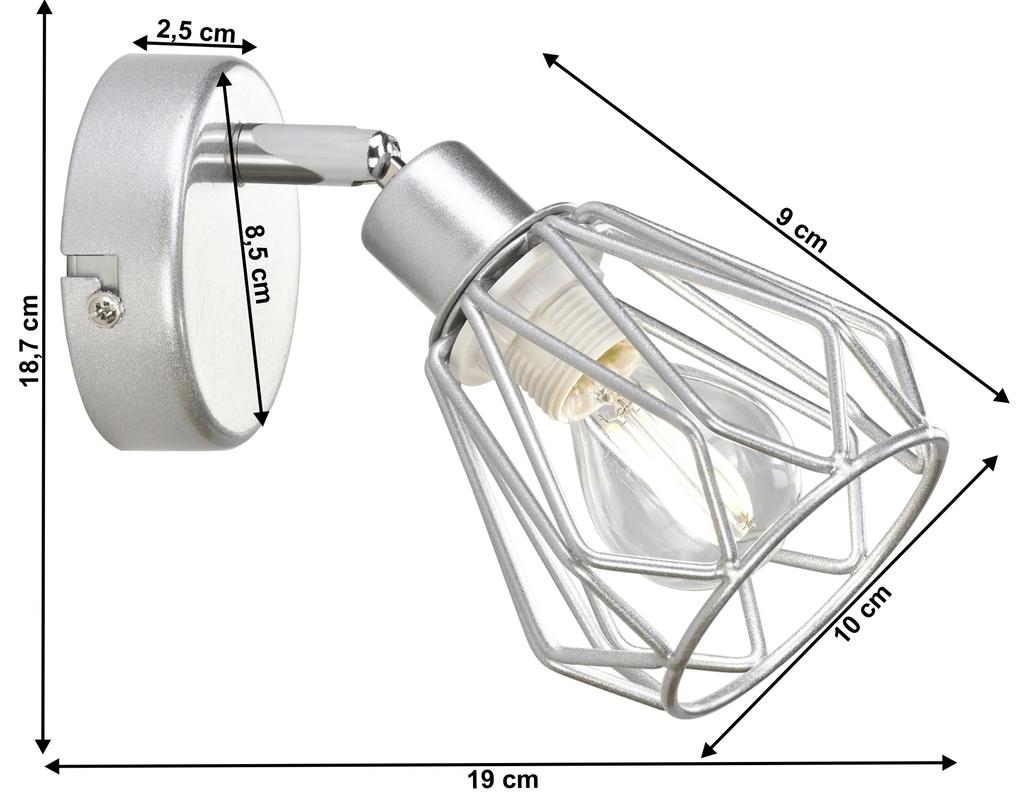 Nástěnná lampa, stříbrná/kov, OKIRA TYP 2