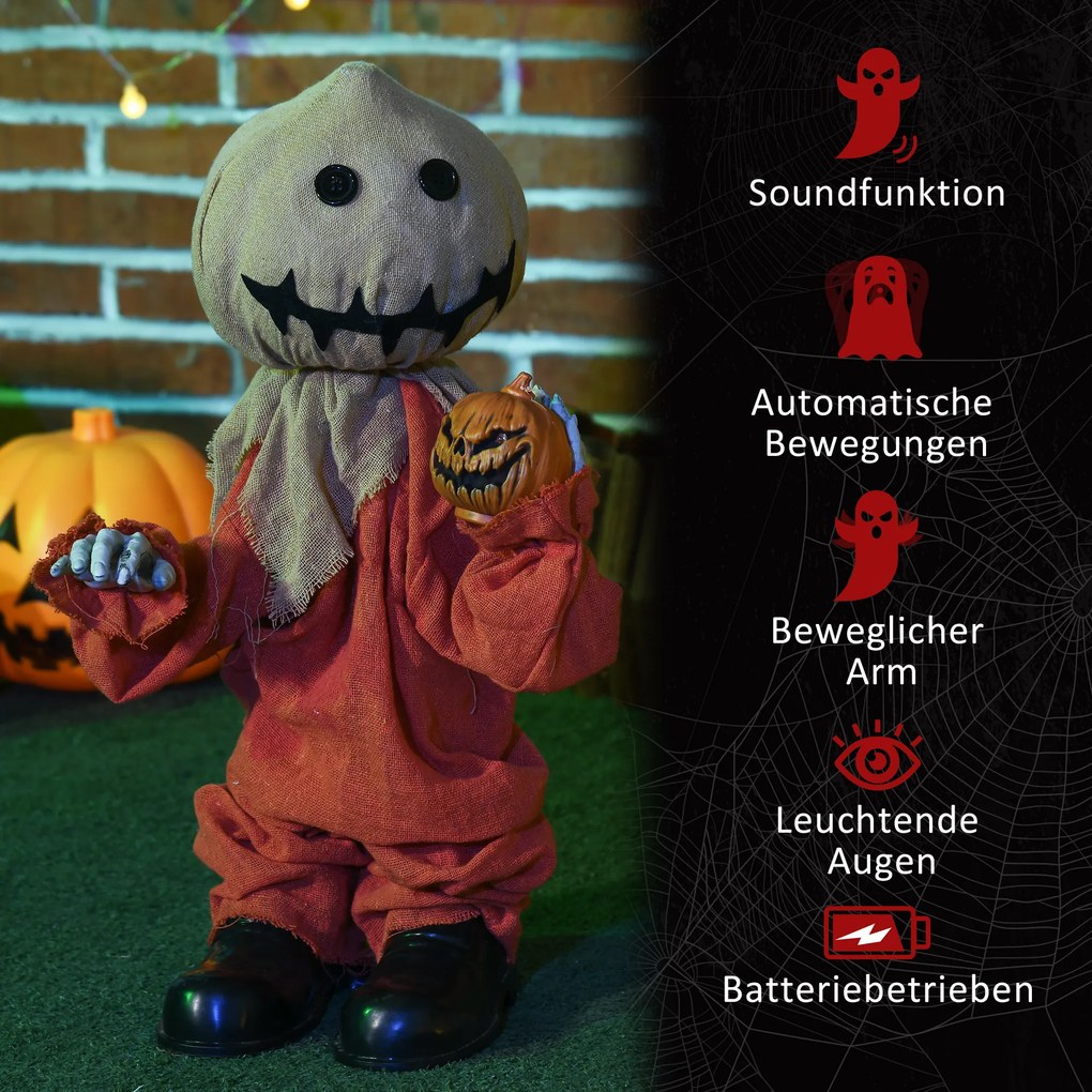 HOMCOM Strašák Halloween dekorace, pohyblivý, vydává zvuky, na baterie