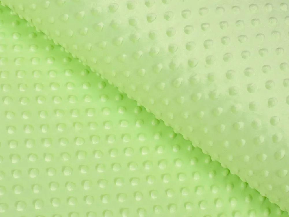 Biante Dětský povlak na polštář Minky 3D puntíky MKP-005 Pastelový světle zelený 30 x 50 cm