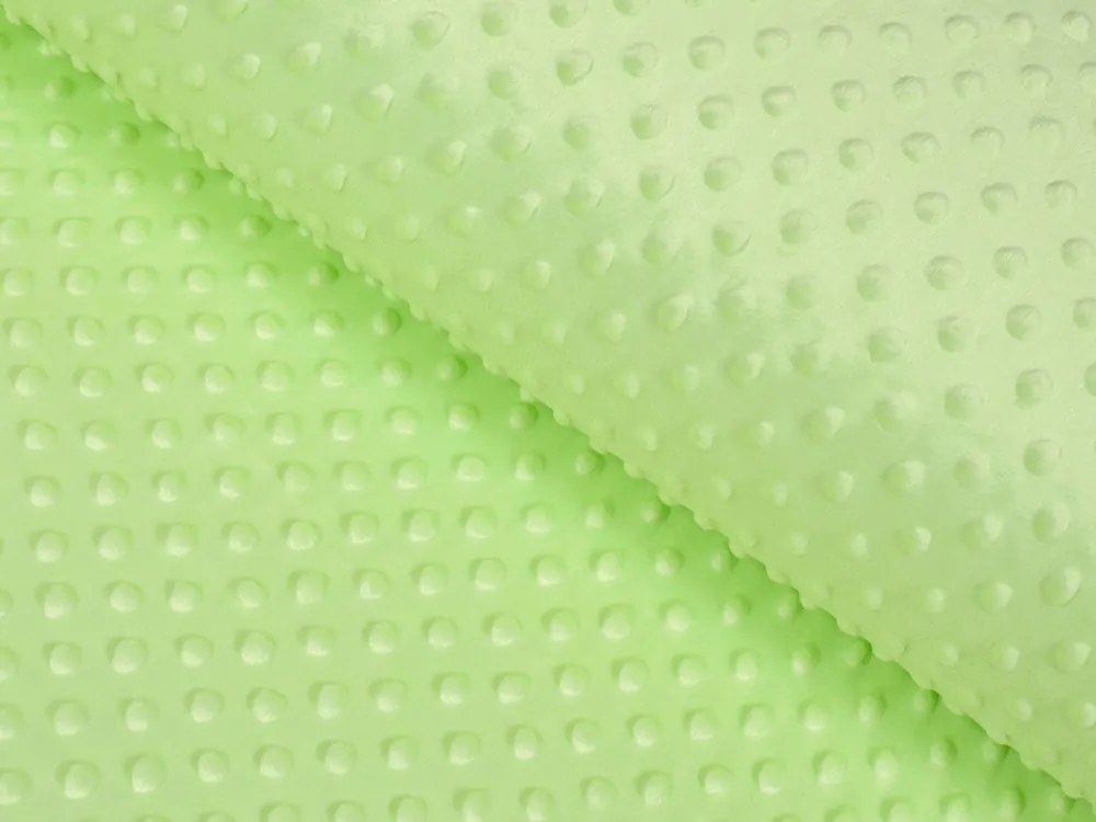 Biante Dětský povlak na polštář Minky 3D puntíky MKP-005 Pastelový světle zelený 45 x 45 cm