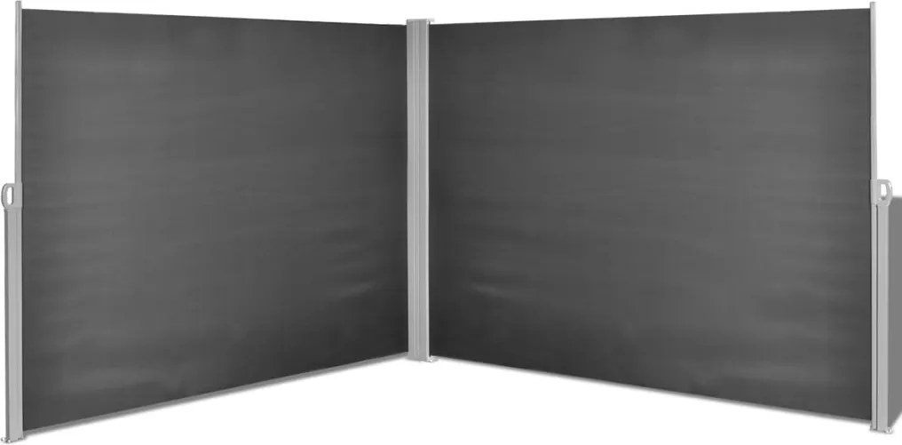 Zatahovací boční markýza / zástěna - 180x600 cm | černá