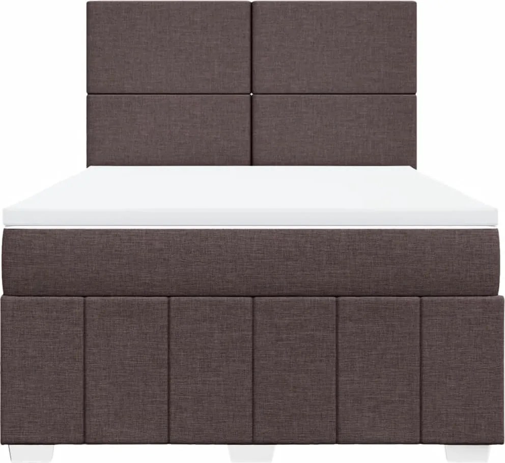 Box spring postel s matrací tmavě hnědá 140x200 cm textil 3291687