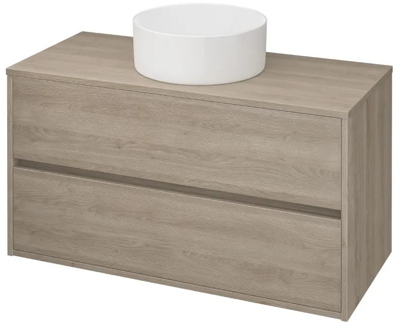 Cersanit Crea - závěsná skříňka pod umyvadlo na desku 100cm, dub, S924-012