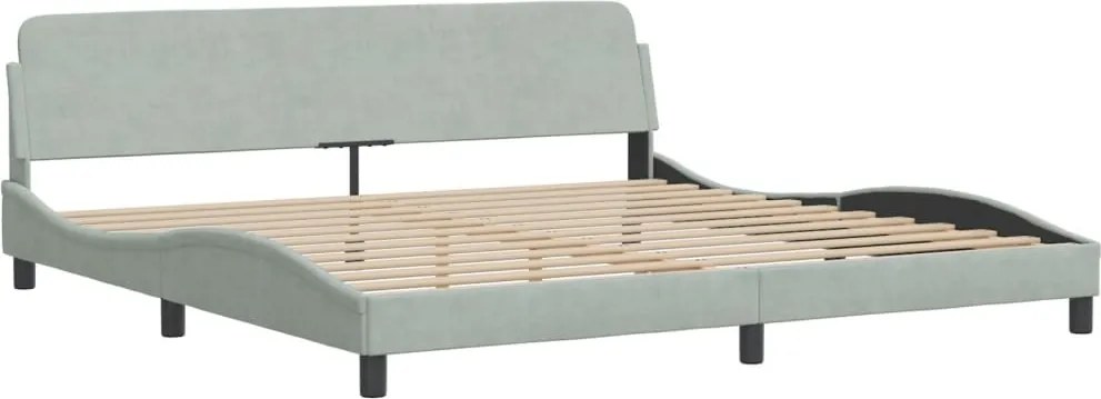 Postel s matrací světle šedá 200 x 200 cm samet 3208676