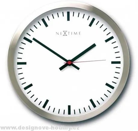 Designové nástěnné hodiny 2518 Nextime Stripe white 15cm