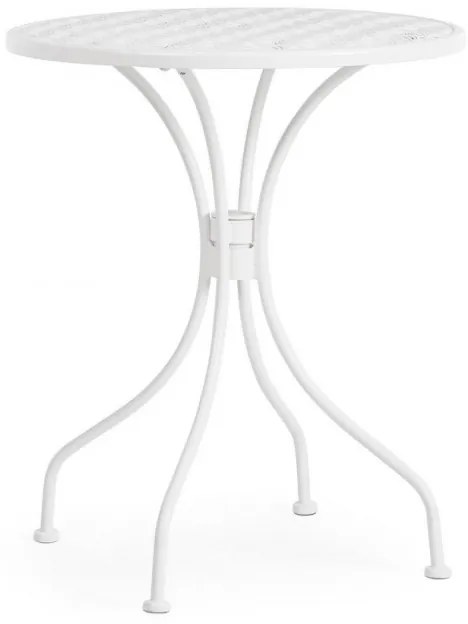 BIZZOTTO kulatý zahradní kovový stůl LIZETTE bílý ø60 cm 0802969