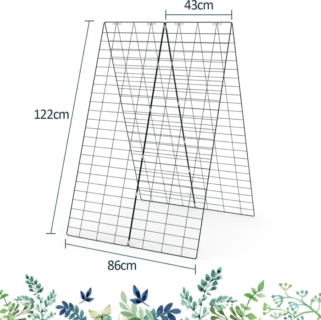 Costway 2dílná podpěra zelená Garden Trellis pro popínavé rostliny, zelený