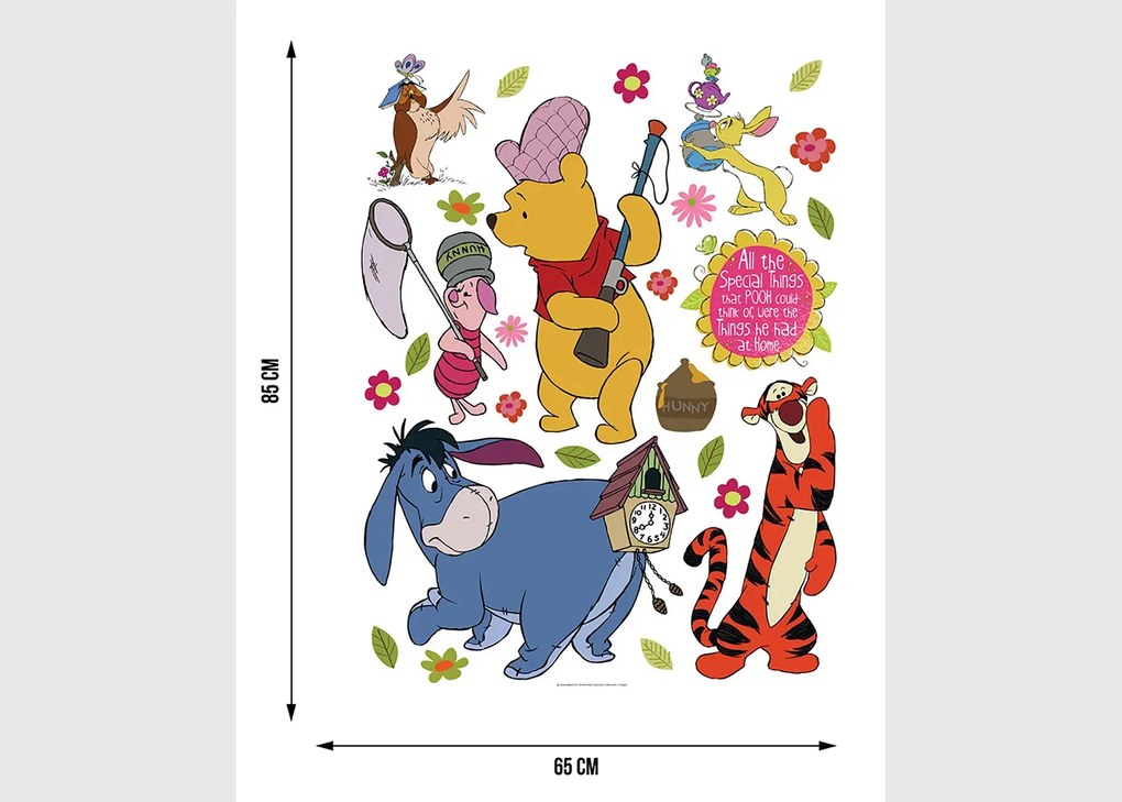 Dětská samolepka na zeď Disney Medvídek Pú | 65 x 85 cm | DDK881