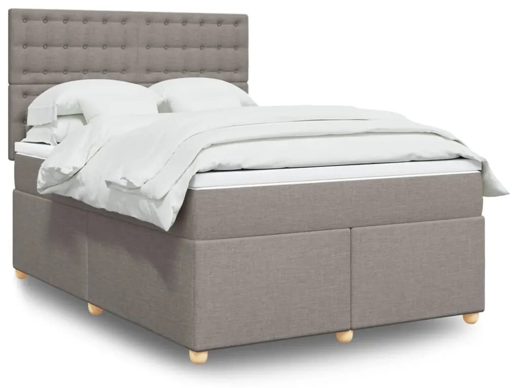 Box spring postel s matrací taupe 140x200 cm textil 3293621