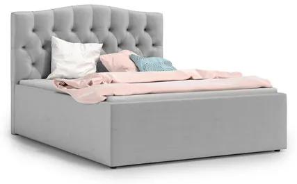Čalouněná postel RIVA 140x200 cm Světle šedá