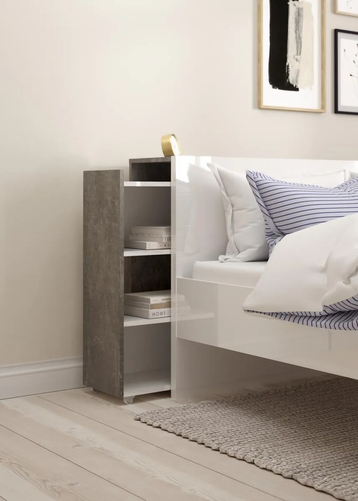 FALCO Čelo postele Simplicity 136 beton/bílý lesk