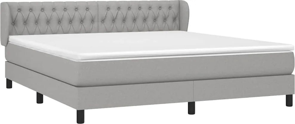 Box spring postel s matrací světle šedá 180 x 200 cm textil 3126501