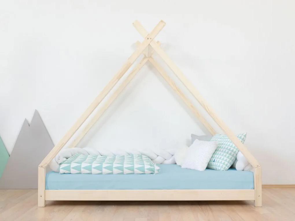 Benlemi Dětská domečková postel TAHUKA ve tvaru týpí Zvolte barvu: Béžová, Zvolte rozměr: 80x160 cm