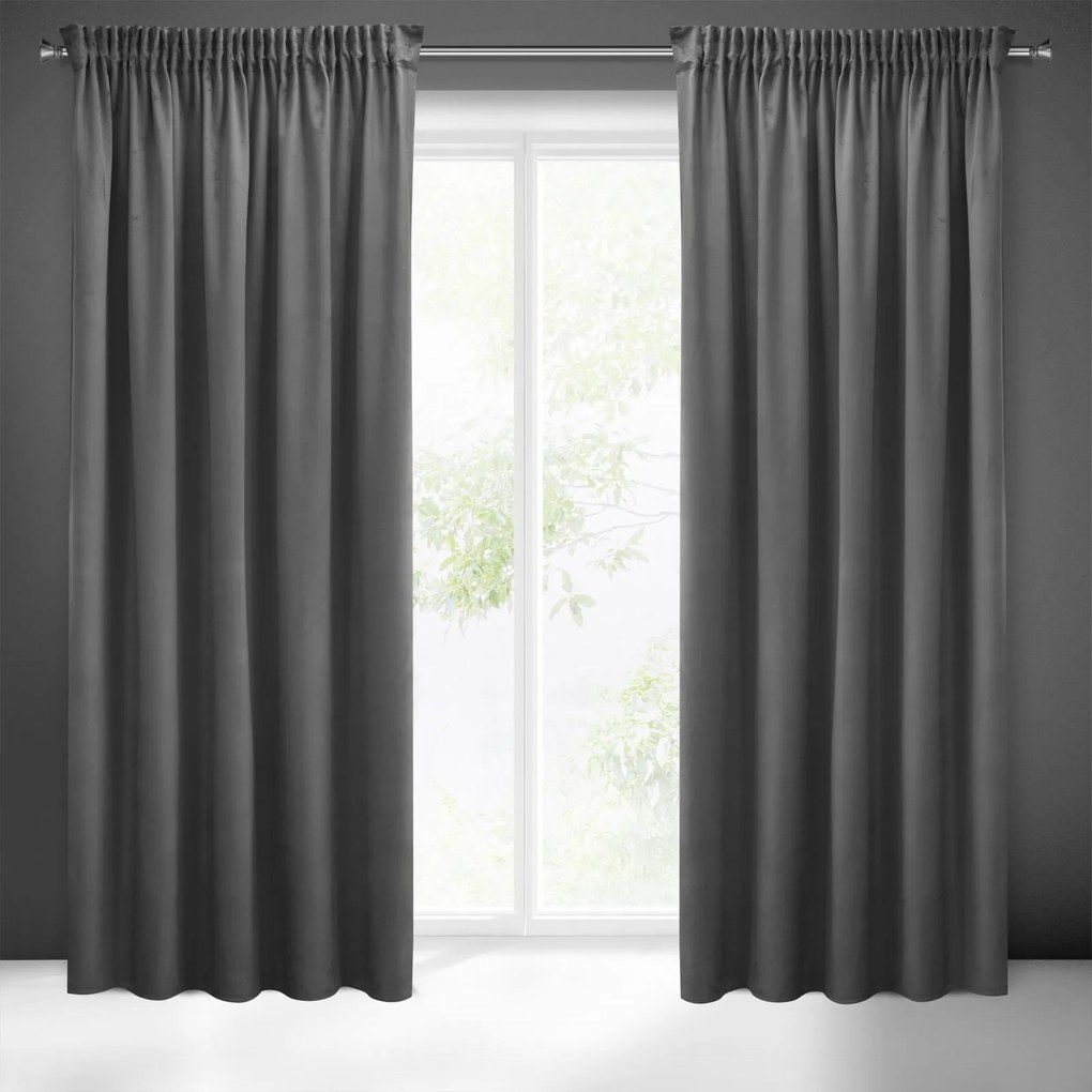 ZATEMŇOVACÍ ZÁVĚS NA PÁSCE PIERRE CARDIN SIBEL 140X270 CM ŠEDÁ
