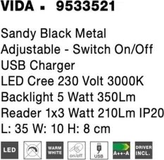 Nástěnné LED svítidlo NOVA LUCE VIDA 8W 3000K 9533521