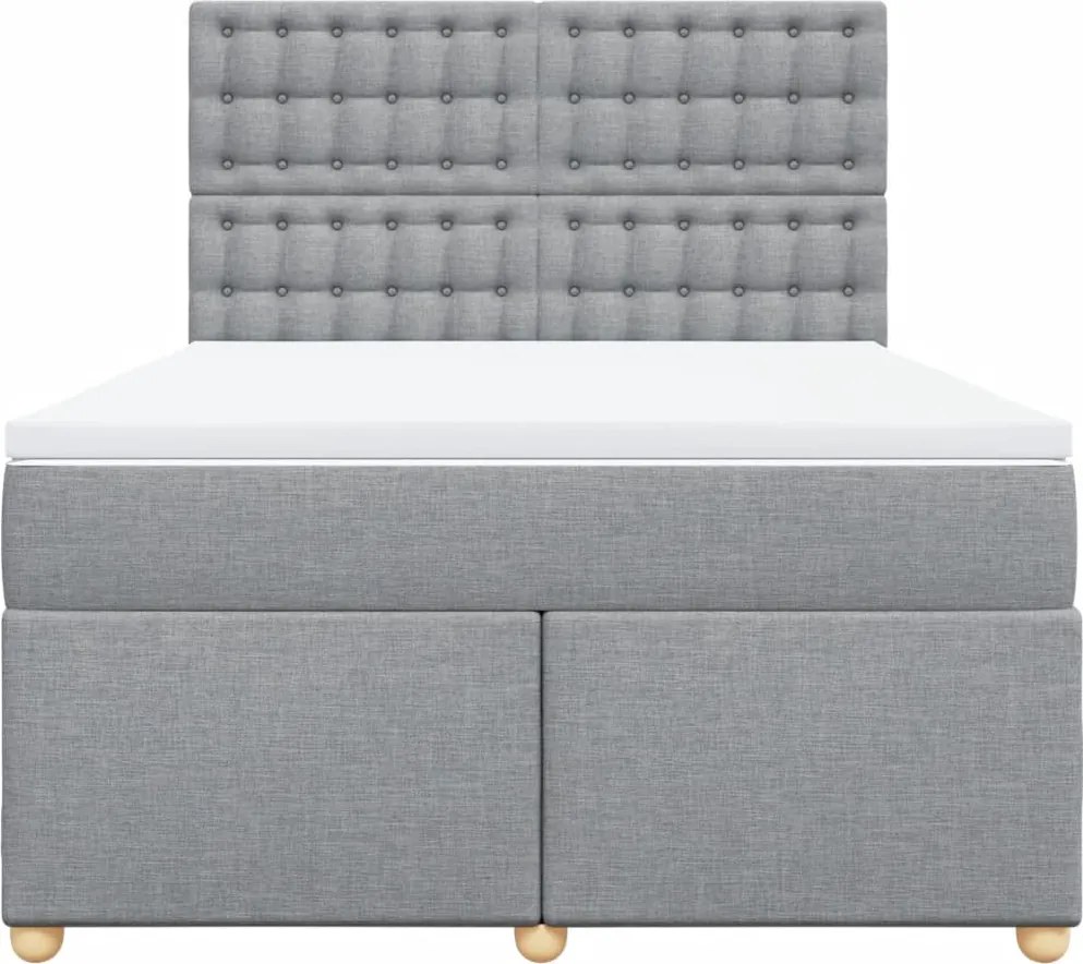 Box spring postel s matrací světle šedá 140 x 200 cm textil 3293617