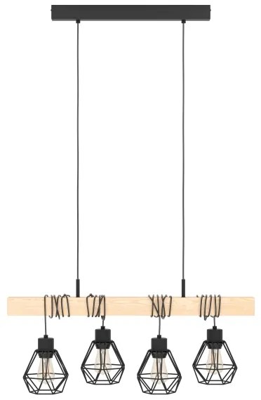 Eglo 44075 - Lustr na lanku TOWNSHEND 4xE27/60W/230V