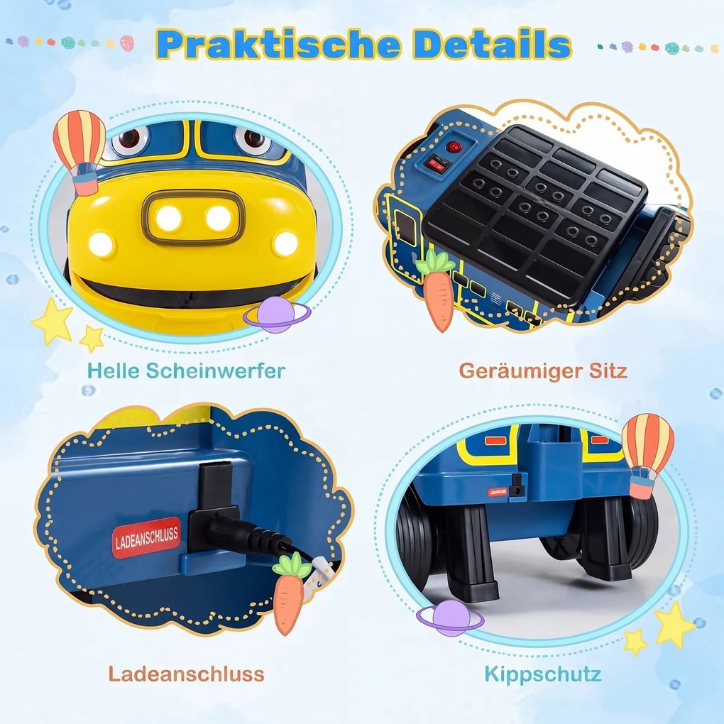 Costway Dětské elektrické autíčko 12 V dětské elektrické auto s 2 sedadly a 2