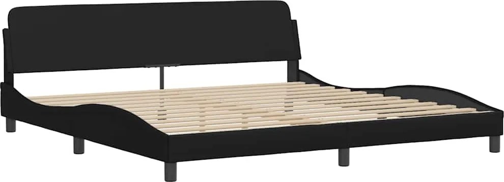 Rám postele bez matrace Hvar černý 200x200 cm umělá kůže 3208023